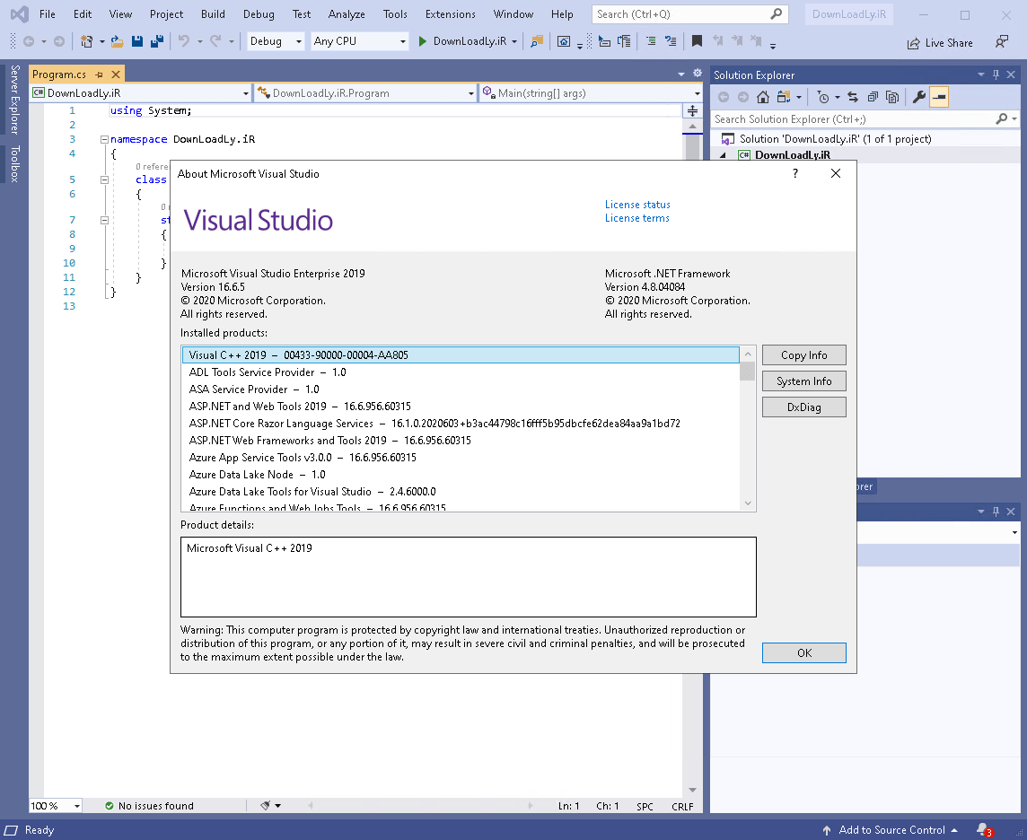 Visual Studio screenshot