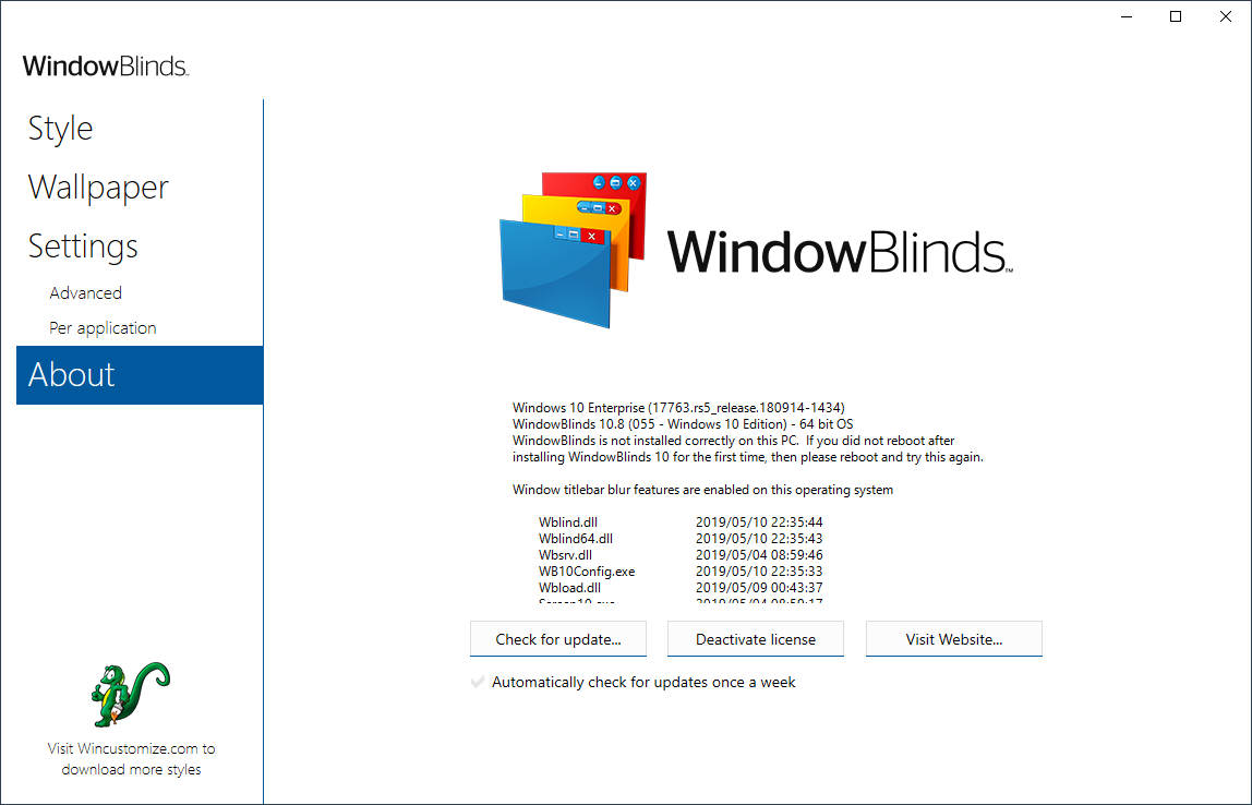 Blinds screen